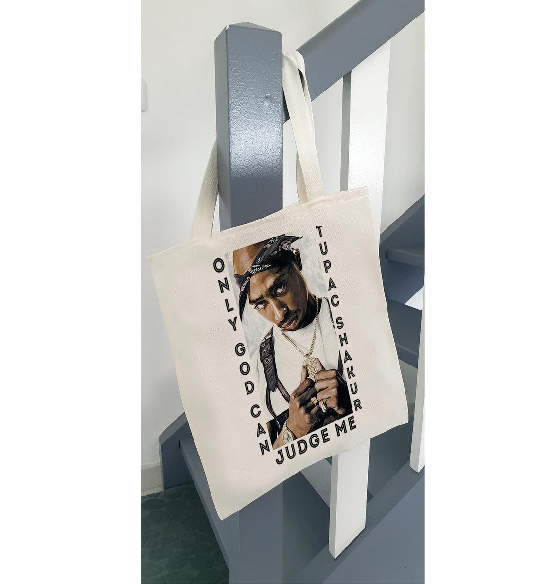 Tote Bag Sac de Plage shopping - 34 x 40 2PAc only god can – Artist Deluxe